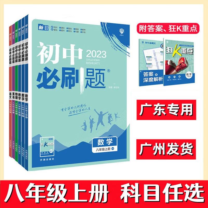 2023版广东专用初中必刷题八年级下册语文数学英语物理化学政治历史8八下同步练习册深圳佛山东莞中山江 数学(人教版广东专用) 八年级下