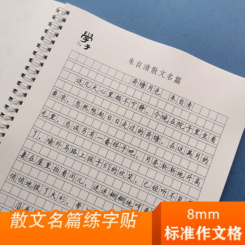 朱自清散文作文格字帖小方格小学初中经典美文摘抄抄写卷面练习