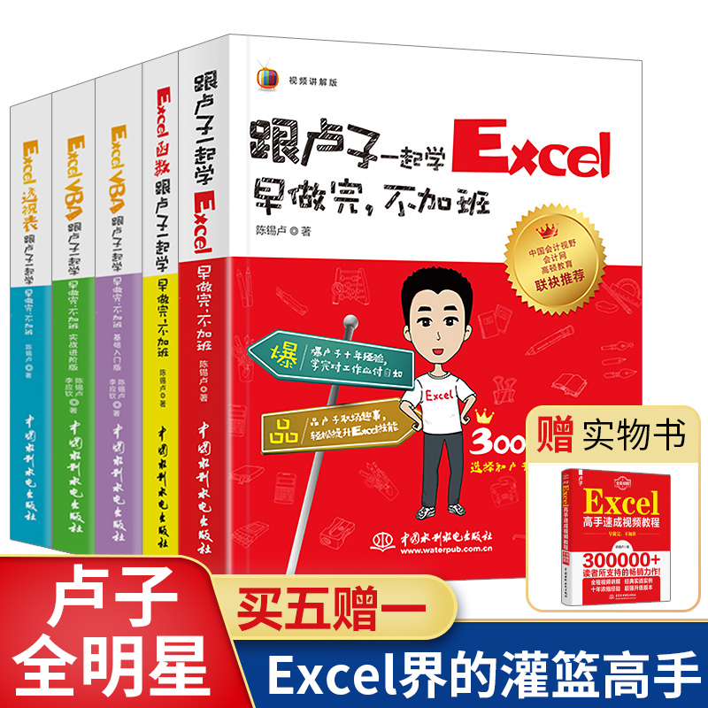 5本 跟卢子一起学Excel Excel VBA基础入门 实战进阶 Excel透视表 Excel函数
