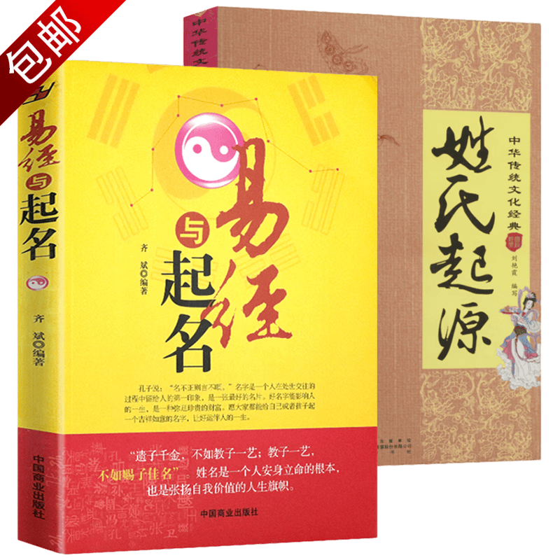 起名字的书中国人给宝宝起名有学问技巧周易大师姓名学易经与起名专用字典全书起名实用大全书籍 易经与起名+姓氏起源(2册)定价66