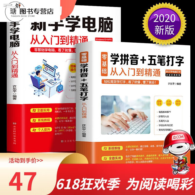 全套2册 新手学电脑入门到精通 学拼音十五笔打字 学习电脑的书籍自学速成教程书 零基础知识初学者 知识初学