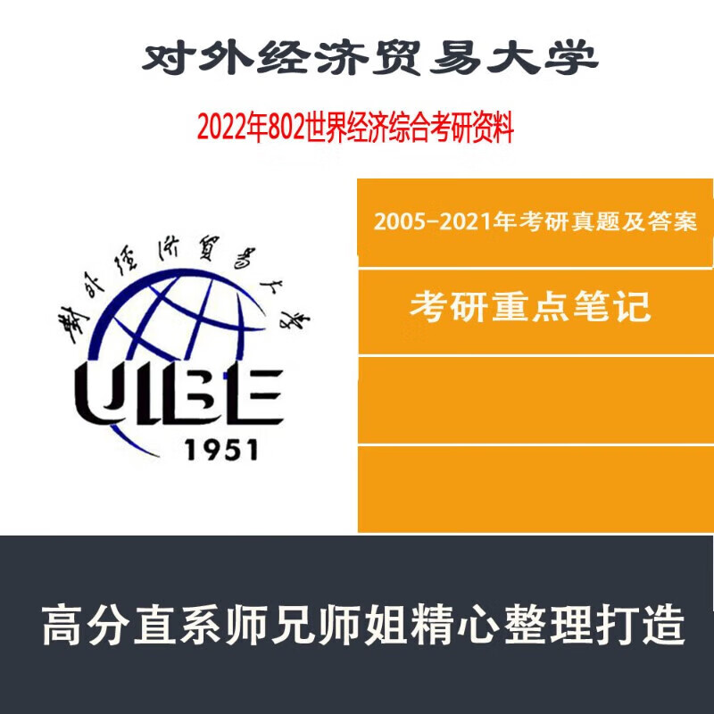 2022年对外经济贸易大学经贸802世界经济综合考研资料真题精印版