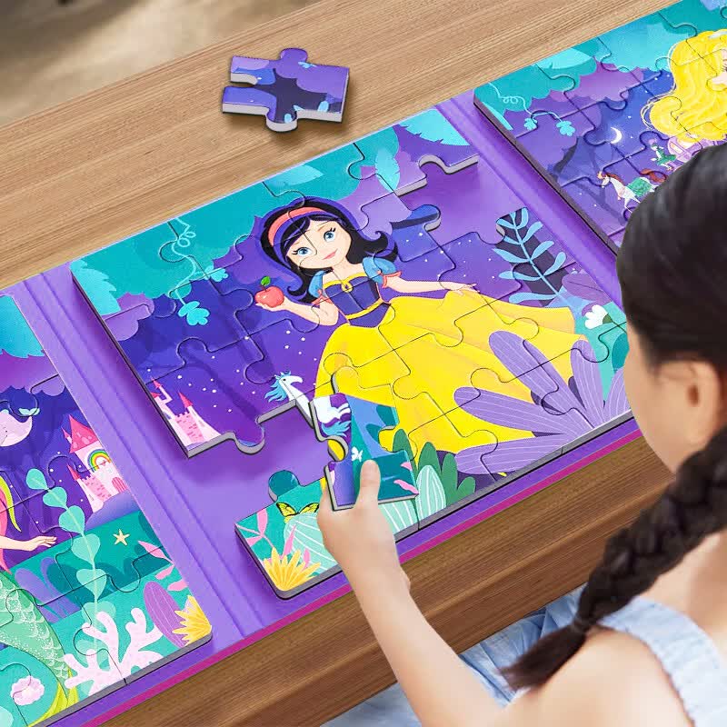恐龙磁力拼图进阶磁性玩具儿童益智玩具3-6岁男孩女孩早教拼图 童话公主【16/20/25片】 无规格