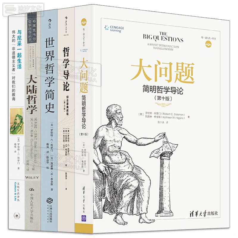 5册 大问题：简明哲学导论/哲学导论：综合原典教程/世界哲学简史/大陆哲学/与尼采一起生活 罗伯特C.所罗门 著 全套5册