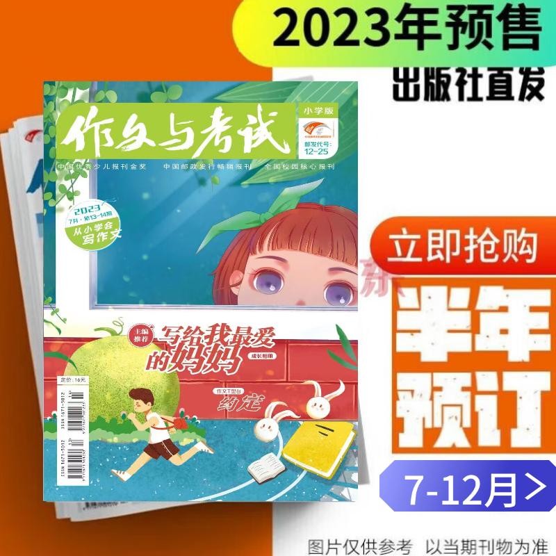 作文与考试小学版杂志{2023年半年订阅}名师写作指导原创满分作文小学优秀作文选小学生作文素材 2023小学版7-12月（13-24期）