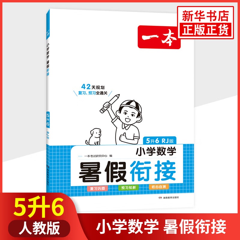 2023新版一本小学数学暑假阅读衔接训练五升六年级人教版 5年级升6年级数学解题计算专项训练暑期衔接课外练习 教辅 书