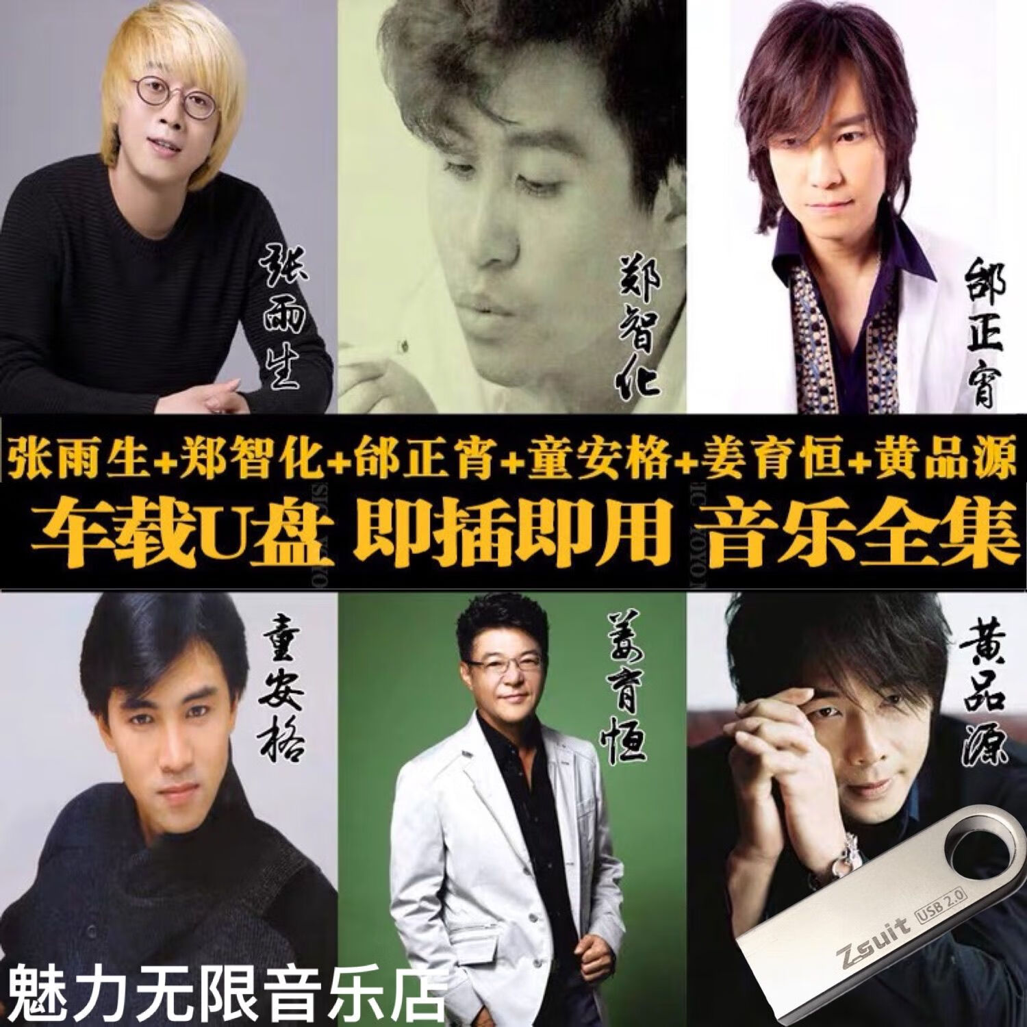 张雨生郑智化邰正宵童安格姜育恒黄品源经典老歌专辑音乐车载U盘 16GB 16GB