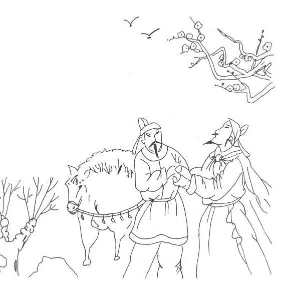 纸质手绘古诗配画手抄报模板生唐诗宋词配图描稿 线稿版套餐1+2+3+4