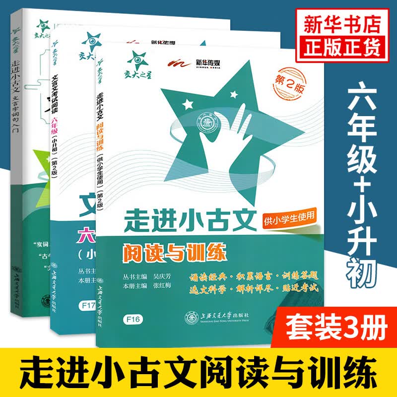交大之星走进小古文 小学语文小古文6年级小升初考试 精选文言文考试真题阅读技法 走进小古文+文言文考试阅读+文言字词句入门