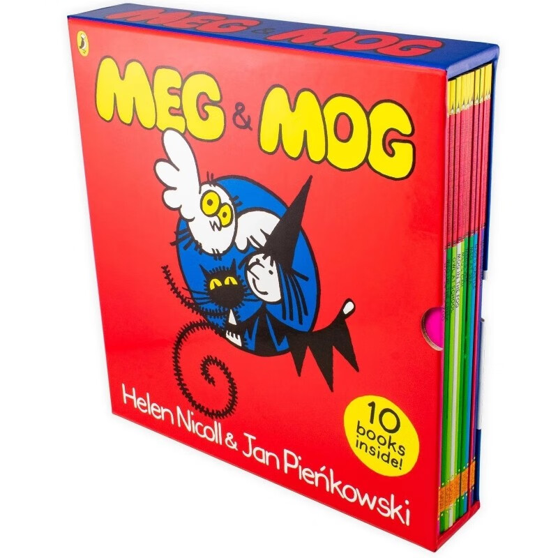 英国人气动画 女巫麦格和小猫莫格10册套装 Meg and Mog 10 book 23x23cm大开本