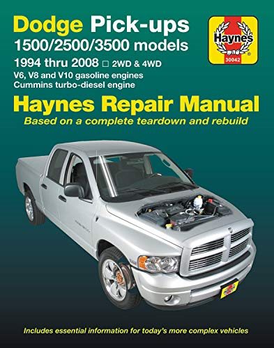 Dodge Pick-Ups 1500, 2500 & 3500 Models, 1994 Thru 2008 Haynes Repair Manual