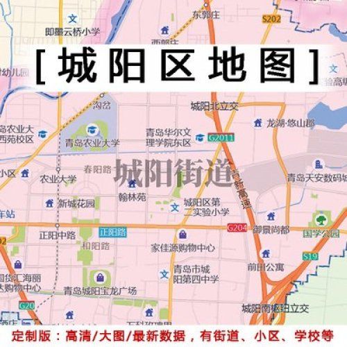 城阳区贴图室挂图装饰画定制青岛行政交通地形图 其它