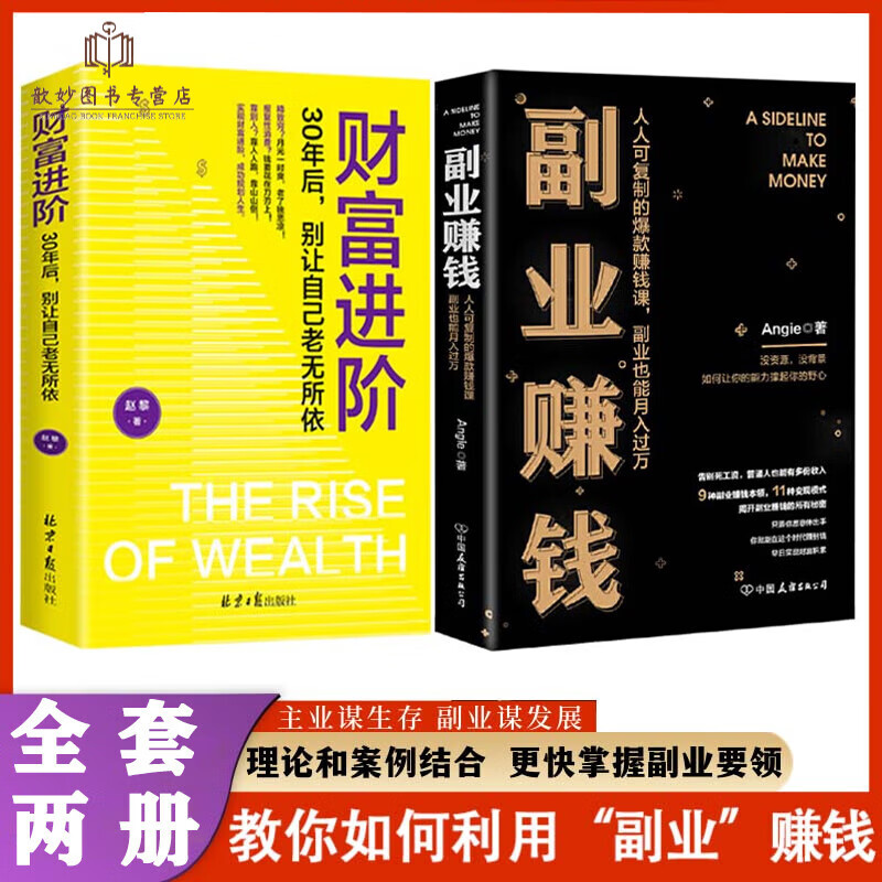 【两册】副业赚钱书籍财富进阶主业求生存副业谋发展快速翻身技能财商类书籍月入过万