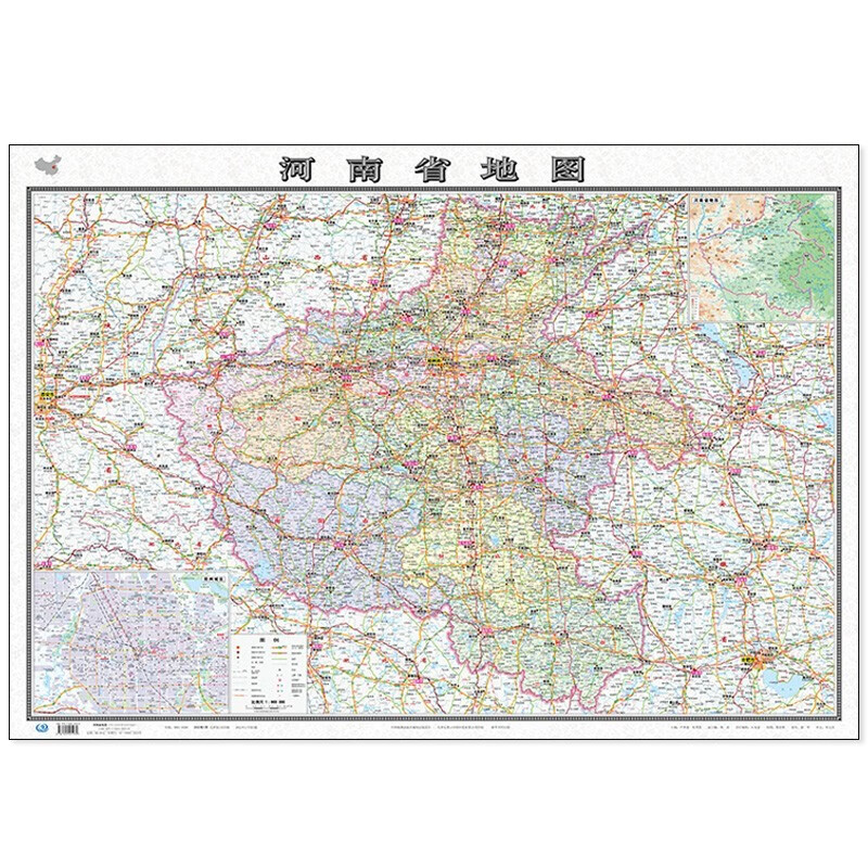 中国地图分省墙贴儿童房平面防水贴纸床头背景世界地图墙面装饰品 河南省地图 大