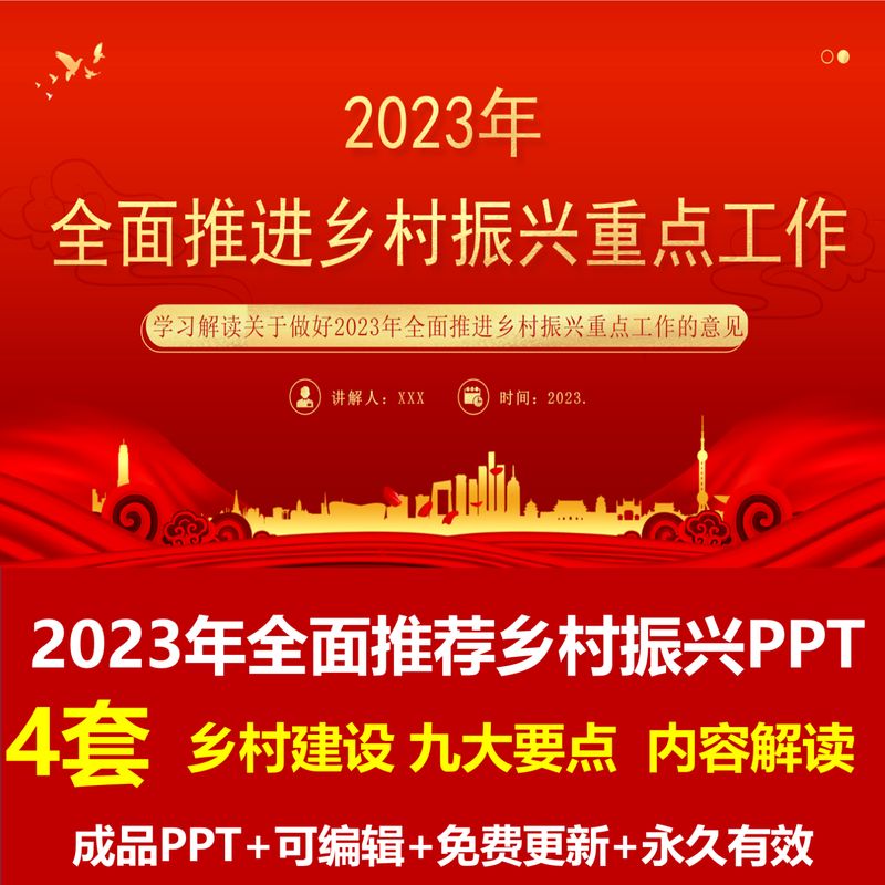 2023一号全面推进乡村振兴重点工作文件解读PPT成品课件九大要点