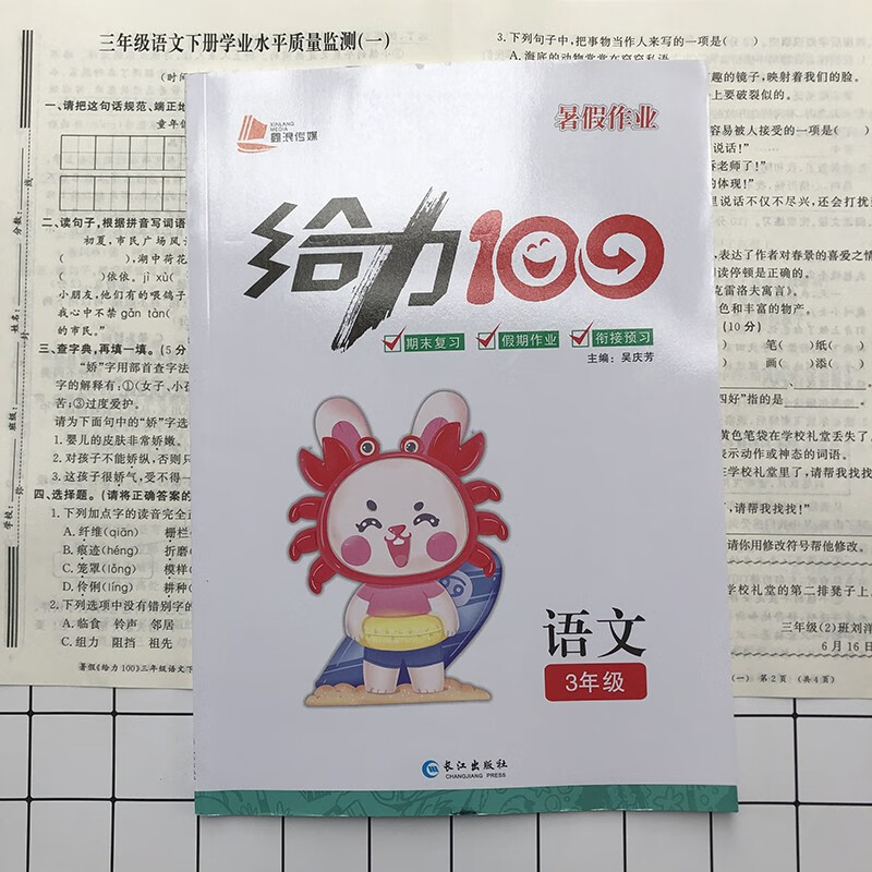 2023版给力100暑假作业12345一二三四五年级下册语文数学英语人教版RJ期末复习+假期作业+衔接预习 三年级下册 语文人教版