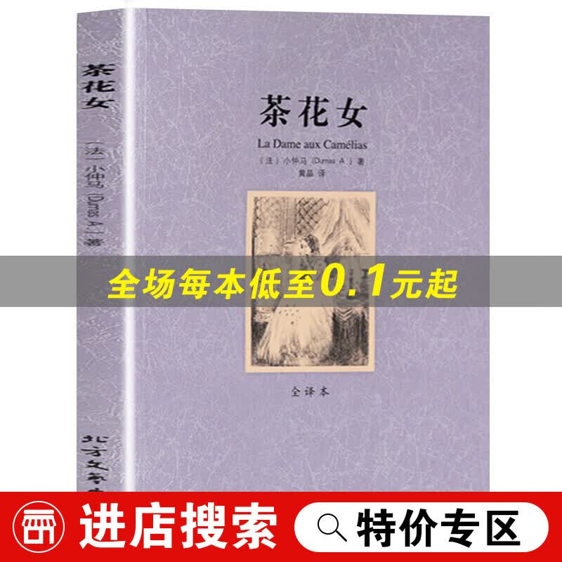 茶花女 全译本无删减 世界文学名著 原版原著全文翻译 儿童文学名著青少年中小学生课外阅读书籍书籍