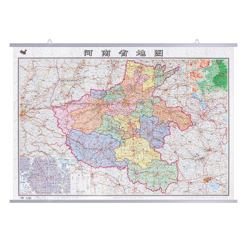 河南省2022新版中国和世界高清超生 挂图【送安装挂件】 共1张 中国+世界地图 高清覆膜