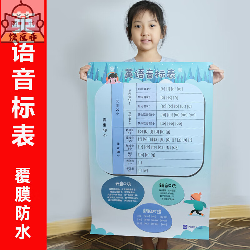 发音有声挂图48个国际拼读拼音声母韵母挂图 英语音标挂图