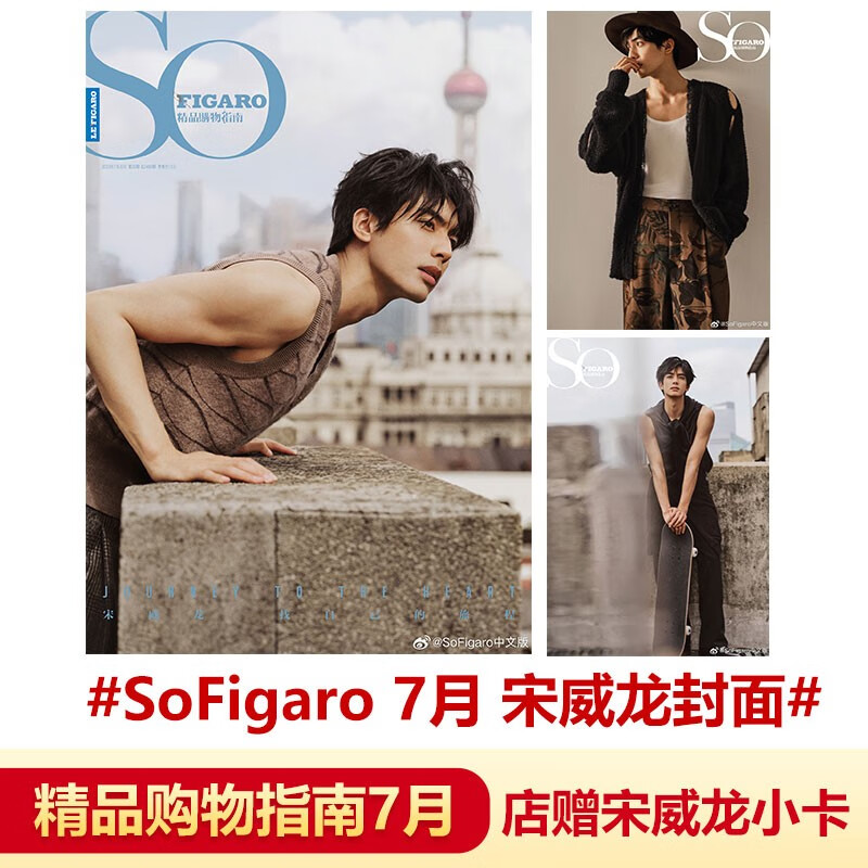 SoFigaro七月 宋威龙封面+店赠宋威龙小卡 计入销量 SoFigaro中文版精品购物指南杂志2023年7月刊 宋威龙