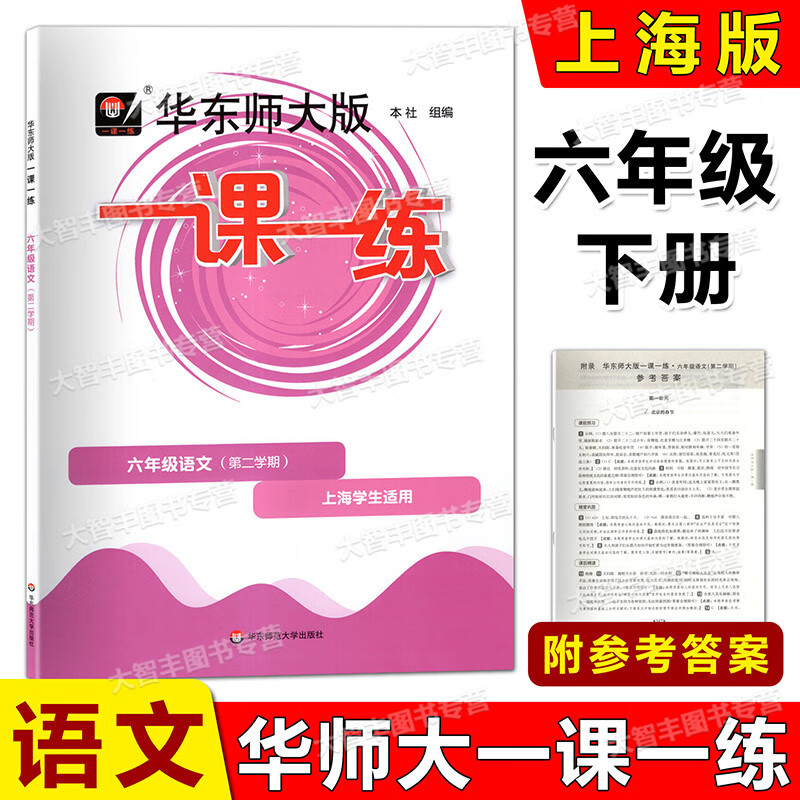 2023春华东师大版一课一练 语文 六年级第二学期/6年级下册 上海版配套教辅 含参考答案 华 师大一课一练 语文 六年级下