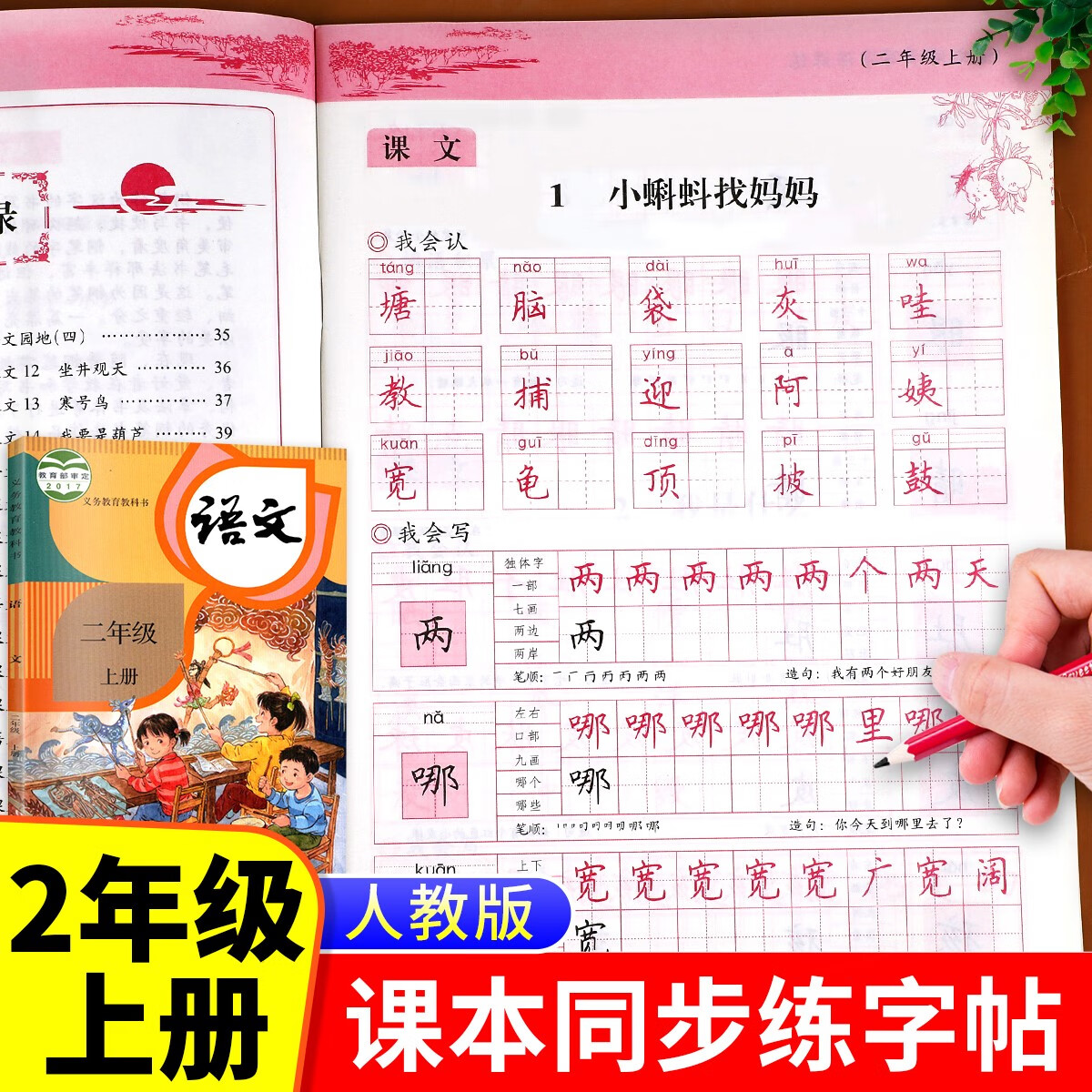 写字课课练二年级上册语文字帖人教版同步课本练字帖部编版2上生字写字本练习临摹课文描红上学期写字训练每日一练RJ 语文写字课课练 二年级上