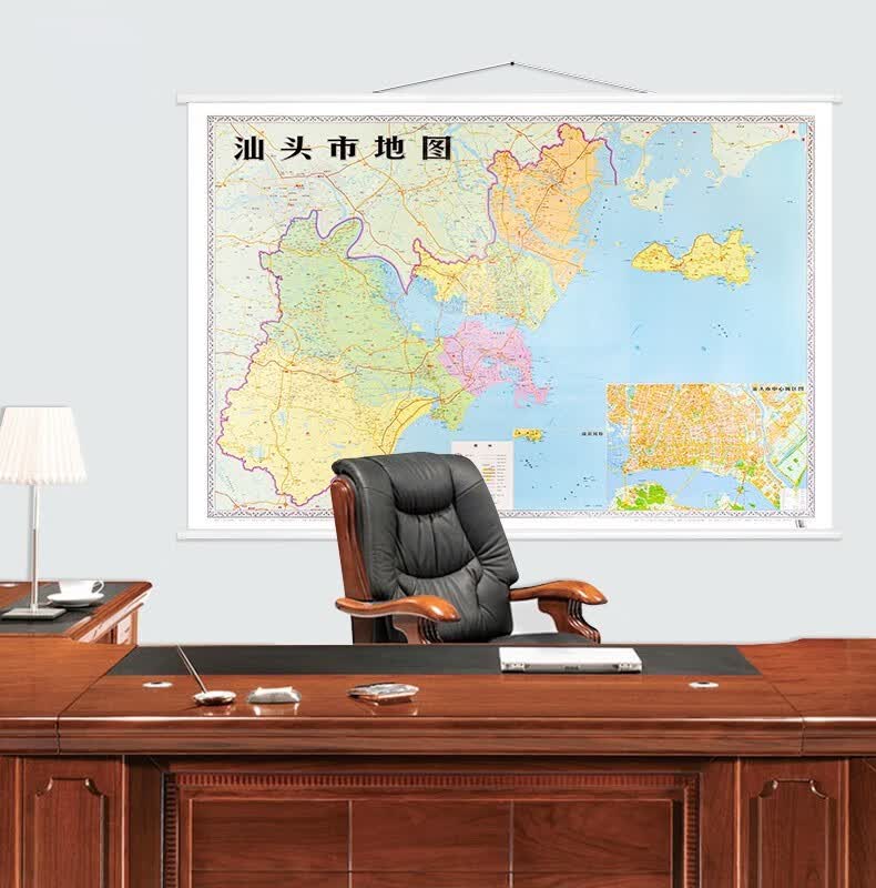广东省地级市地图 约1.6米*1.1米 广东省地图出版社 汕头市地图
