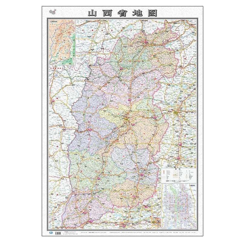 中国地图分省墙贴儿童房平面防水贴纸床头背景世界地图墙面装饰品 山西省地图 大