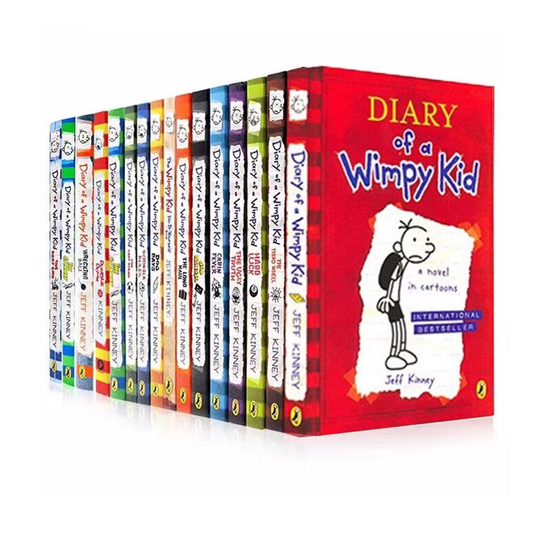现货 小屁孩日记英文原版 16册 Diary of a Wimpy Kid 1-16 儿童英语小说小学生课外读物幽默漫画章节书