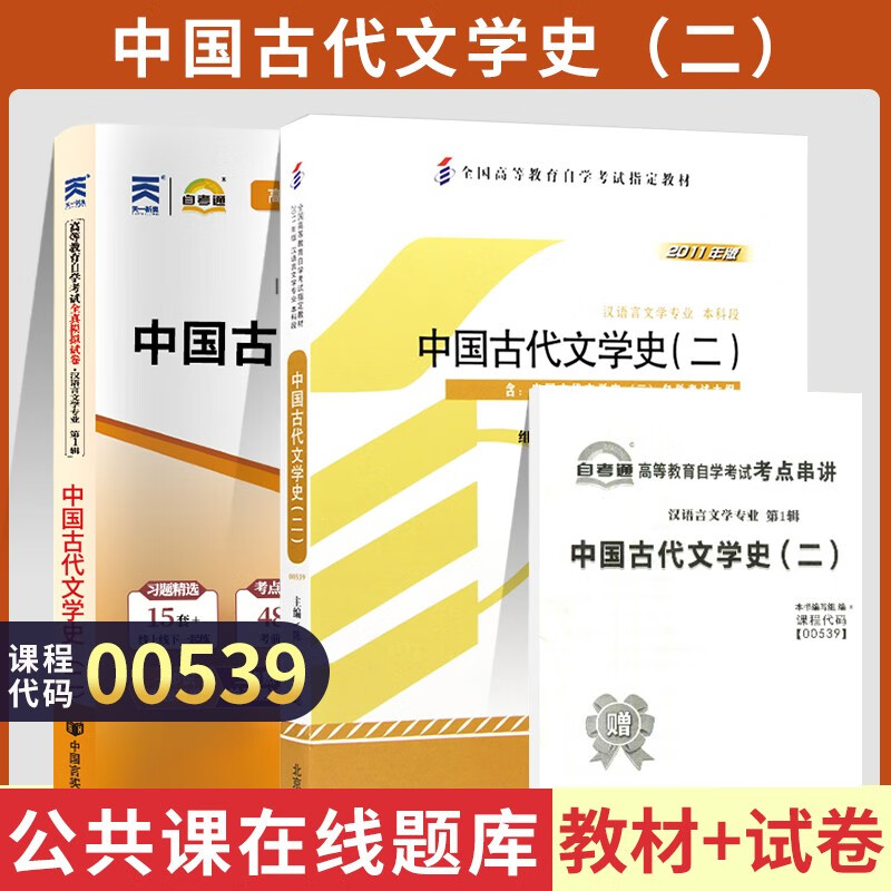 自考教材 00539中国古代文学史二 自学考试教材 0539陈洪 北京大学出版社 教材+试卷