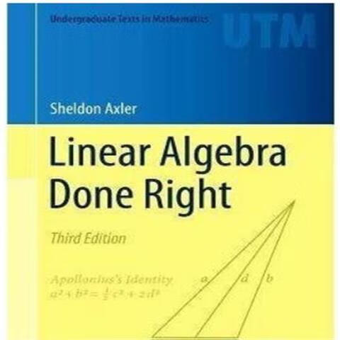 Linear Algebra Done Right Undergraduate 全彩色实体书 彩色版