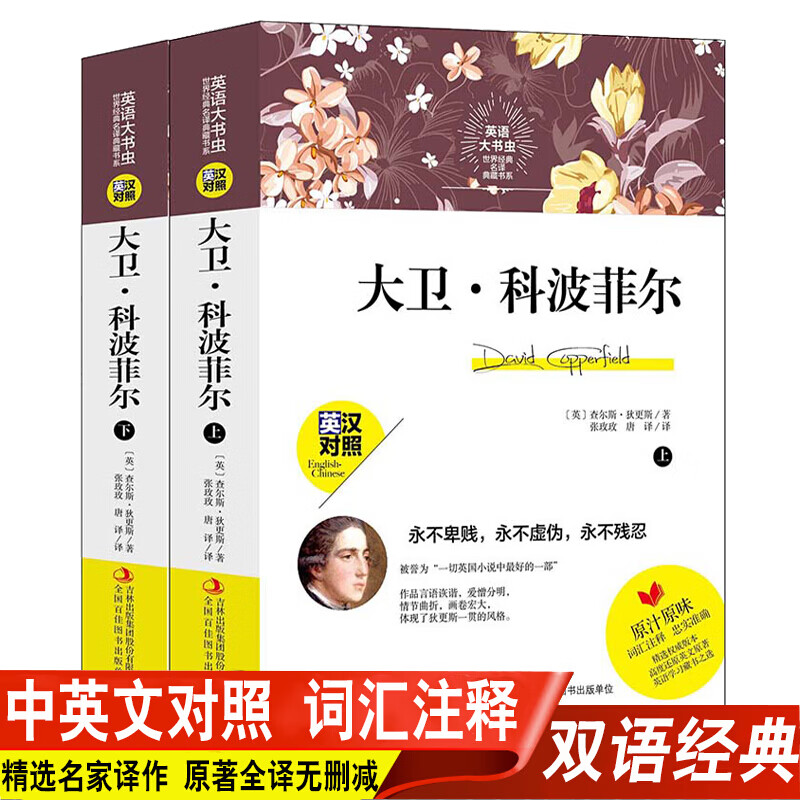 大卫科波菲尔全2册 中英文对照 全本无删减 世界名著全套 狄更斯原著 英语原版 外国小说双语读物 大卫科波菲尔全2册 英文原版 双语无删减