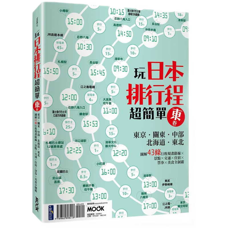 现货原版进口玩日本排行程超简单【东卷】：东京．关东．中部．北海道东北墨刻9789862898413