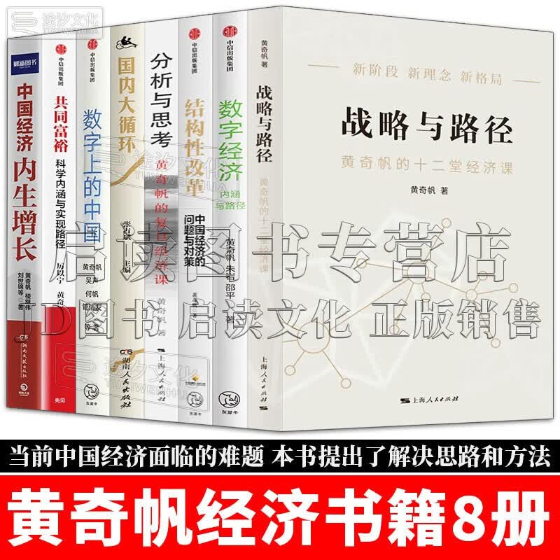 黄奇帆书籍全套8册 战略与路径/结构性改革：中国经济的问题与对策/分析与思考/国内大循环/数字上的中国/共同富裕/数字经济/中国经济：内生增长