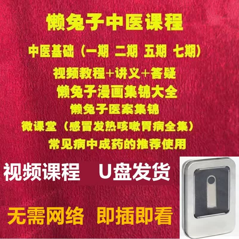 懒兔子中医基础视频课程U盘中医课程微课感冒发热咳嗽胃病全集课 懒兔子中医基础视课程 U盘