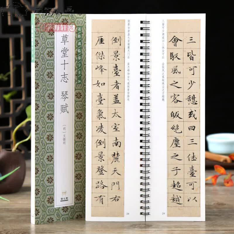 学海轩全文草堂十志琴赋文徵明小楷毛笔字帖书法学生临摹碑帖简体旁注文征明小楷毛笔书法墨迹本近距离临摹字