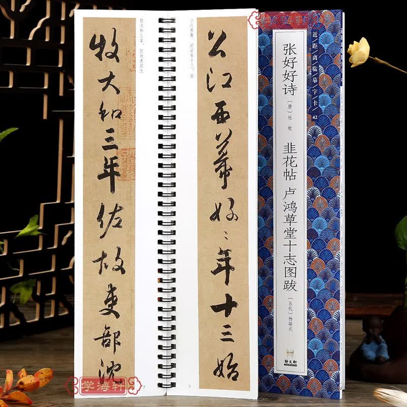 学海轩 张好好诗杜牧行书 韭花帖卢鸿草堂十志图跋杨凝式全文 毛笔字帖原碑原帖简体旁注书法墨迹近距离临摹字卡活页字卡练字帖