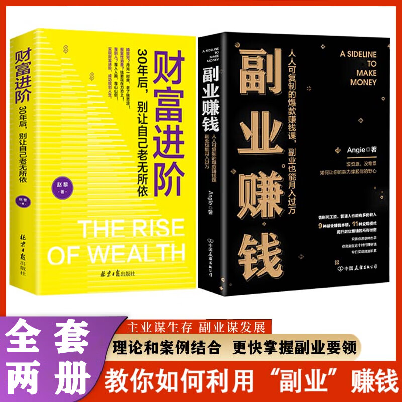 【两册】副业赚钱书籍 财富进阶 主业求生存副业谋发展 快速翻身技能财商类书籍月入过万