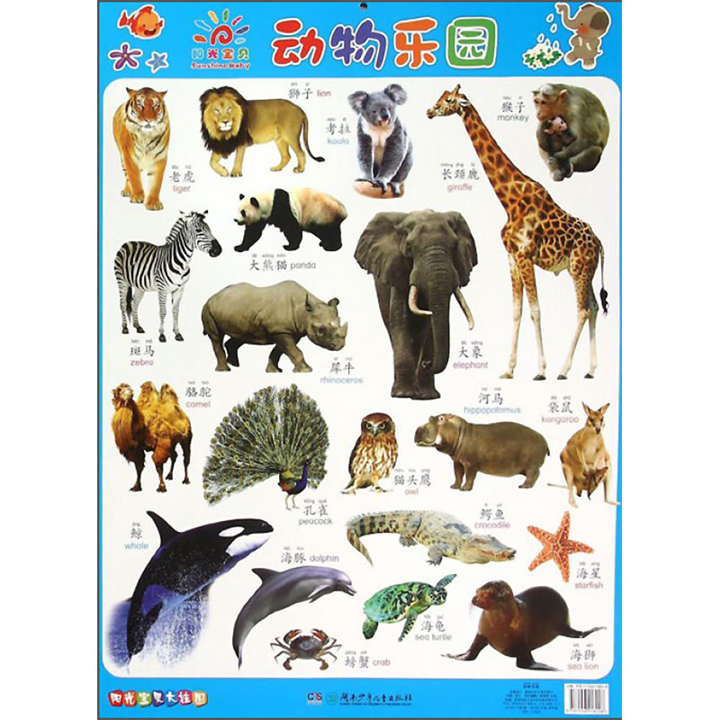 动物乐园/阳光宝贝大挂图 幼儿图书 早教书 儿童书籍