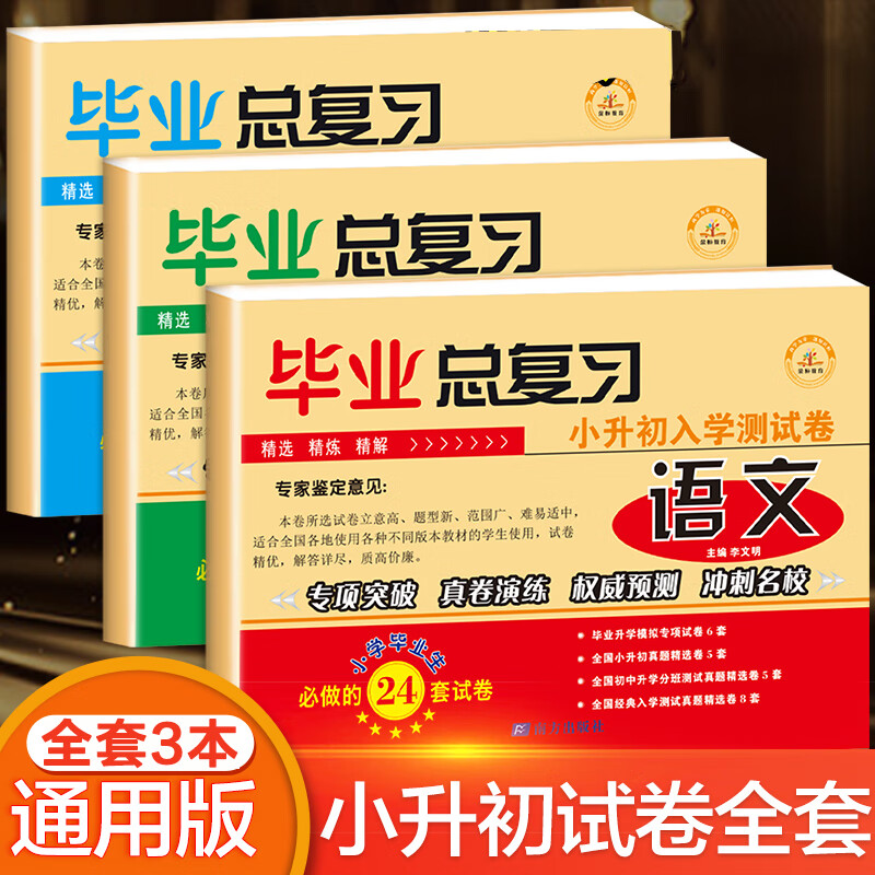 2023小升初真题卷语文数学英语必刷题人教版小学毕业系统总复习资料名校历年名卷专项训练练习册六年级下册期末冲刺模拟测试卷全套 【老师家长推荐】小升初总复习 实惠三本装 小学升初中