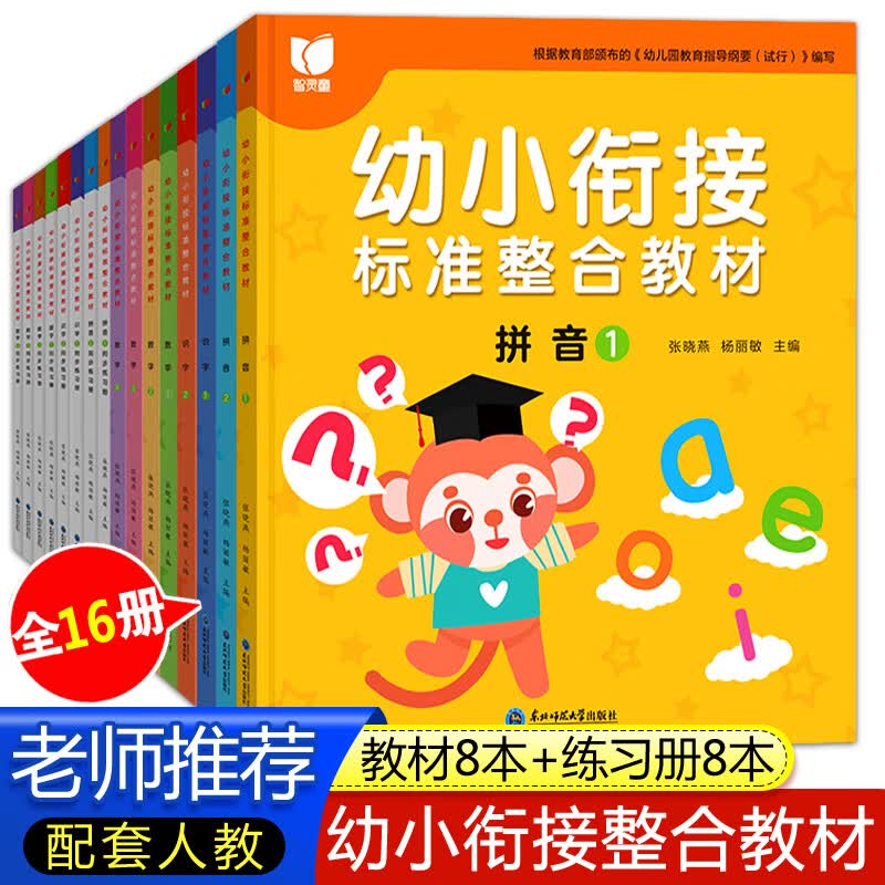 幼小衔接教材全套16册一日一练学前班幼升小语文拼音数学练习题启蒙大班中班幼儿练习册小班教材用书幼儿园思维训练书作业题人教版 【16册】幼小衔接教材全套