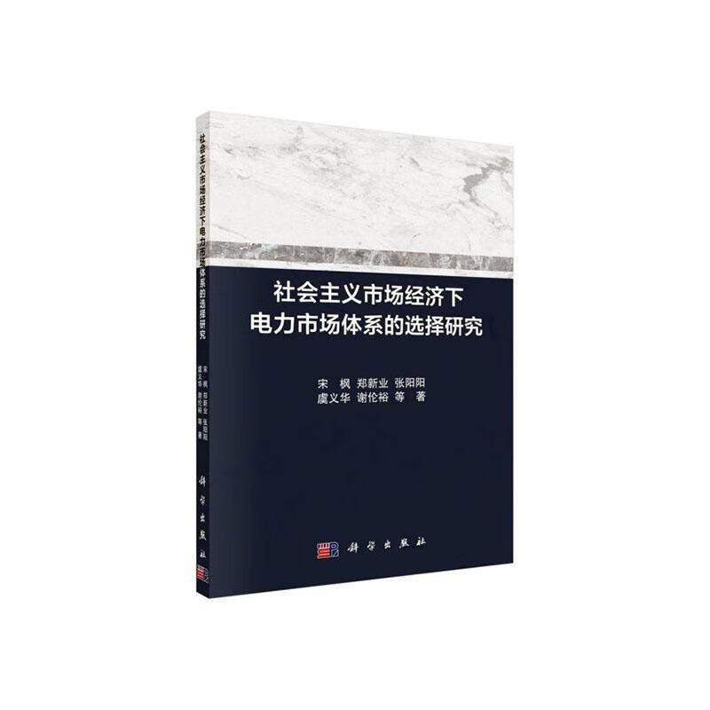 全新现货 社会主义市场经济下电力市场体系的选择研究 9787030632418 宋枫 技出版传媒股