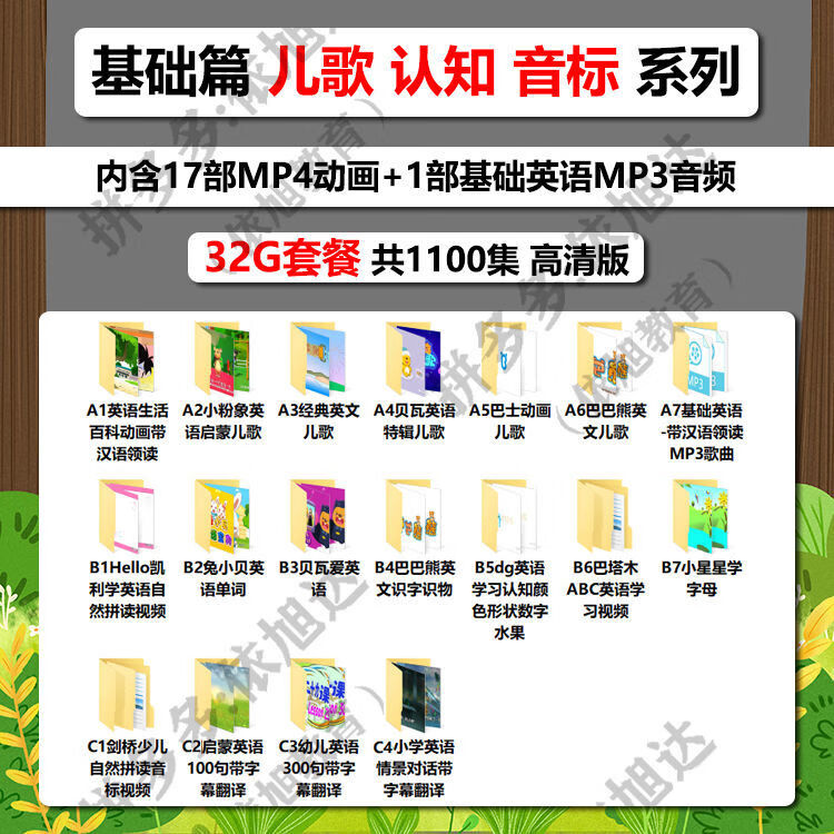 基础国际拼读视频动画 英语-基础篇-儿歌认知音标-32G