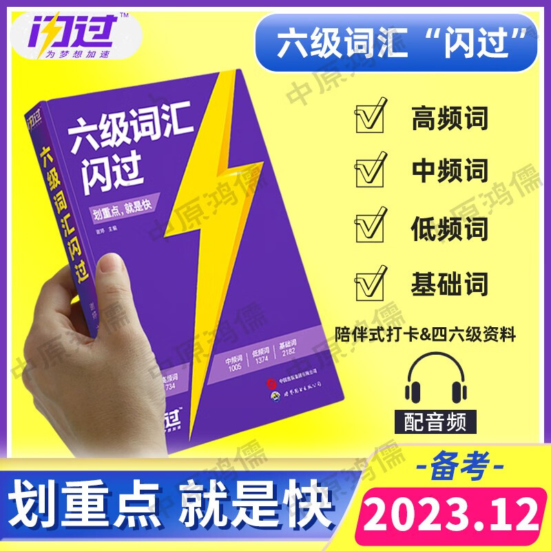 备考2023年12月巨微英语六级词汇闪过大学英语六级词汇单词书高频词英语6级考试单词本单词记忆法便携版六级真题词汇手册 英语六级词汇闪过