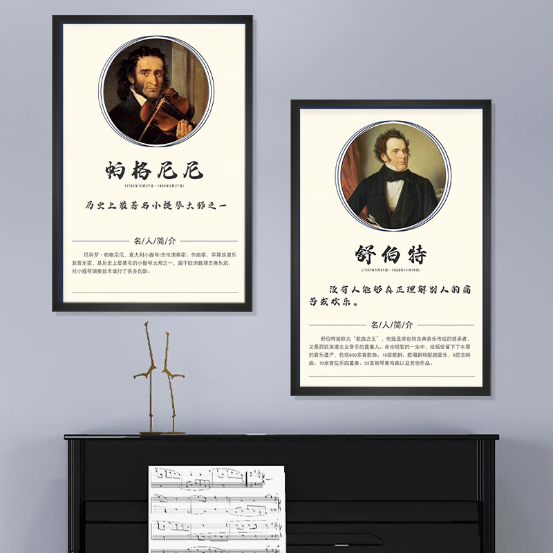 音乐教室培训班装饰布置墙贴校园音乐家名人简介励志标语海报贴画 大 J款-入门练琴法