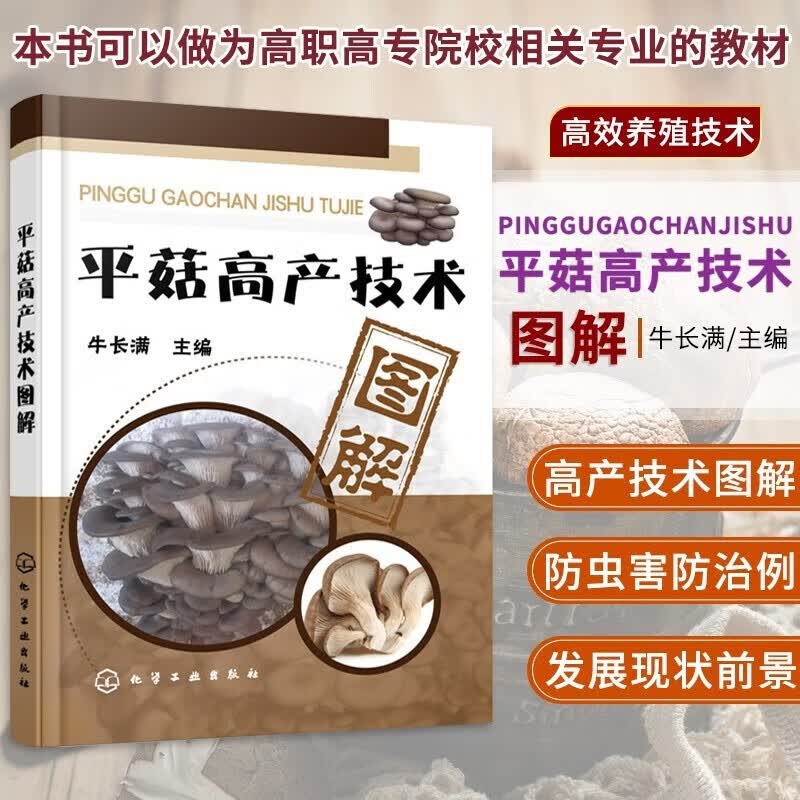 平菇高产技术图解 食用菌菌种生产技术平菇实用栽培技术集锦 平菇精准高效栽培技 高产量高效种植 菌菇食品规模化生产书