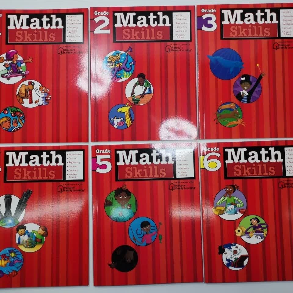 Math Skills: Grade 1-6 (Harcourt Family Learning) 6本