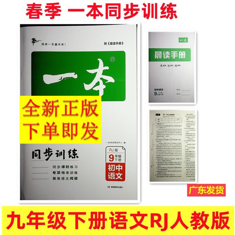 包邮2023春 一本同步训练 初中同步九年级下册语文数学历史道德与法治英语物理化学人教版 北师版 外研版 沪粤版 沪科版 沪教版 中考辅导练习题初三9年级 语文人教版