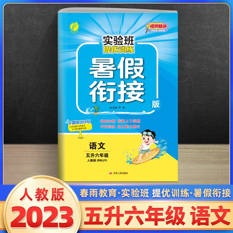实验班提优训练暑假衔接五升六年级语文数学英语下册上册人教北师苏教版春雨小学5年级练习册训练复习暑期作业本 语文 人教版