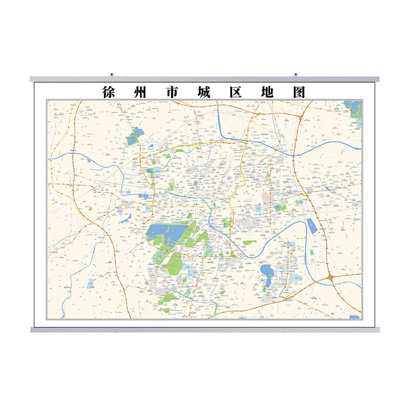 徐州市2023市区地图墙贴定制城区街道图新版卫星电子超大巨幅挂图 徐州市区地图 高档相纸（加防水哑膜）墙贴200*150（超级大、